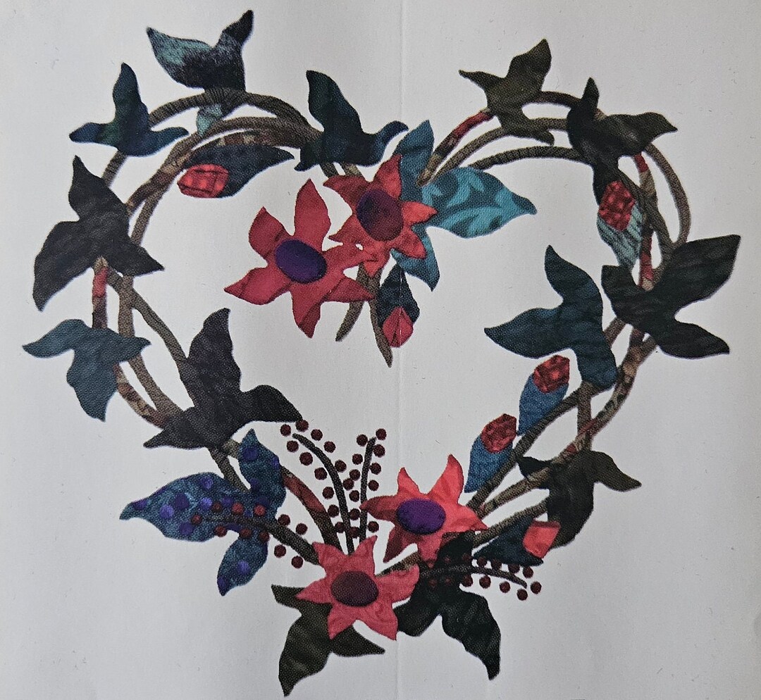 Kit Heart Wreath Quilt Kit, Baltimore Album Block 11 Complete Kit - Etsy