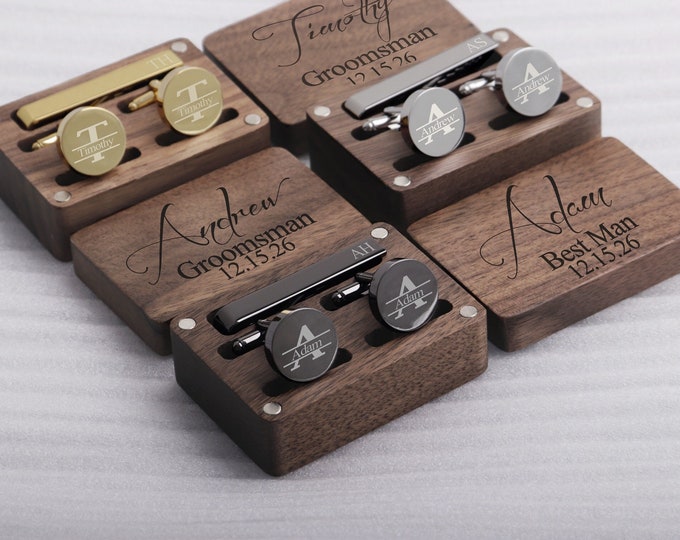 Personalized Cufflinks, Groomsmen Gifts, Engraved Cufflinks, Groomsmen ...