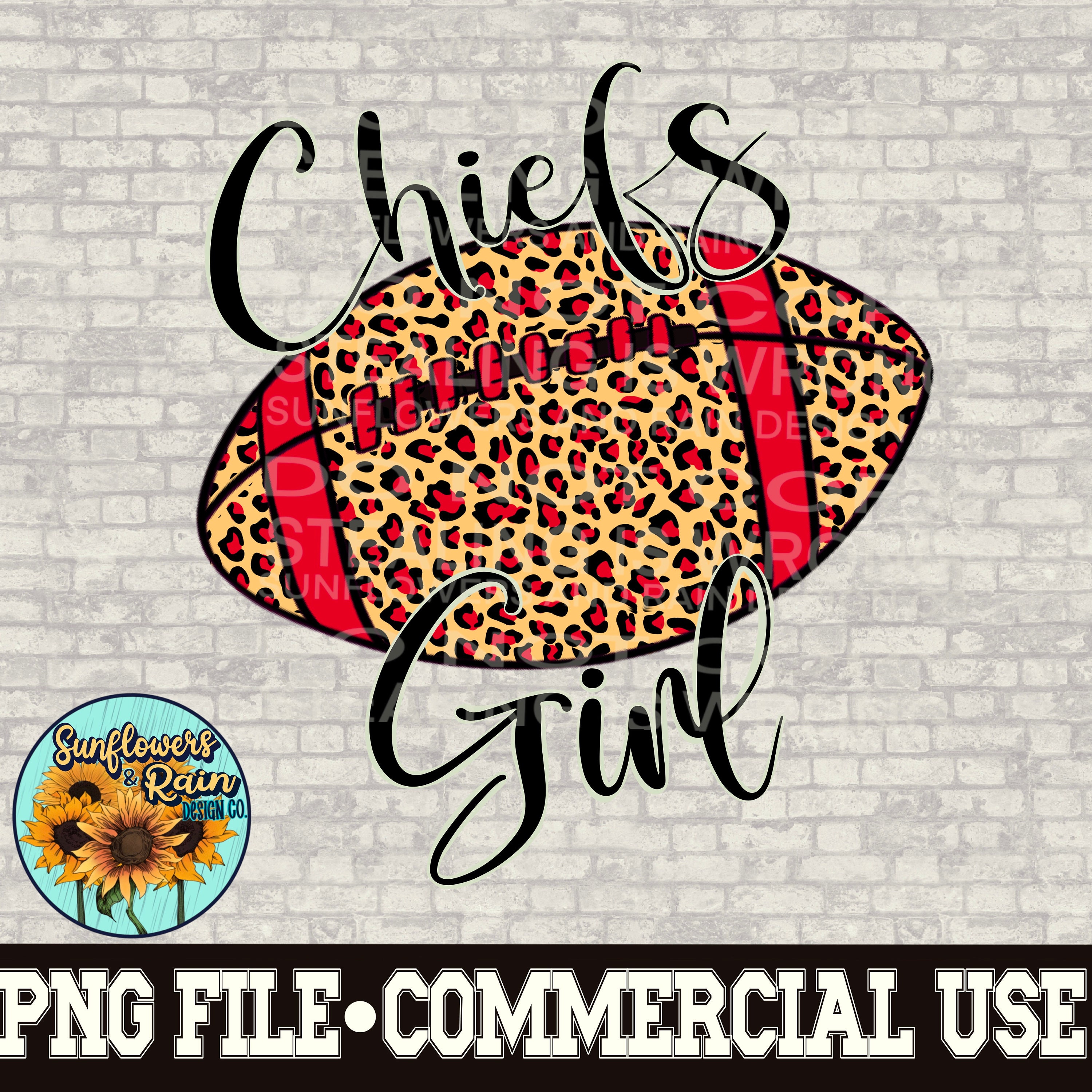Chiefs Girl Football Png File for Sublimation Tshirts. Leopard - Etsy