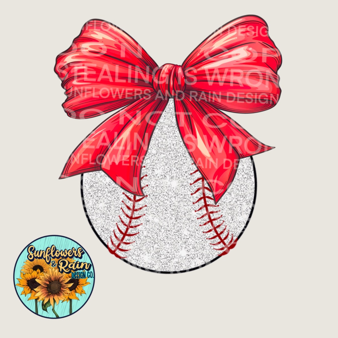 Coquette Baseball PNG: Glitter Bow Clipart (digital Design) - Etsy