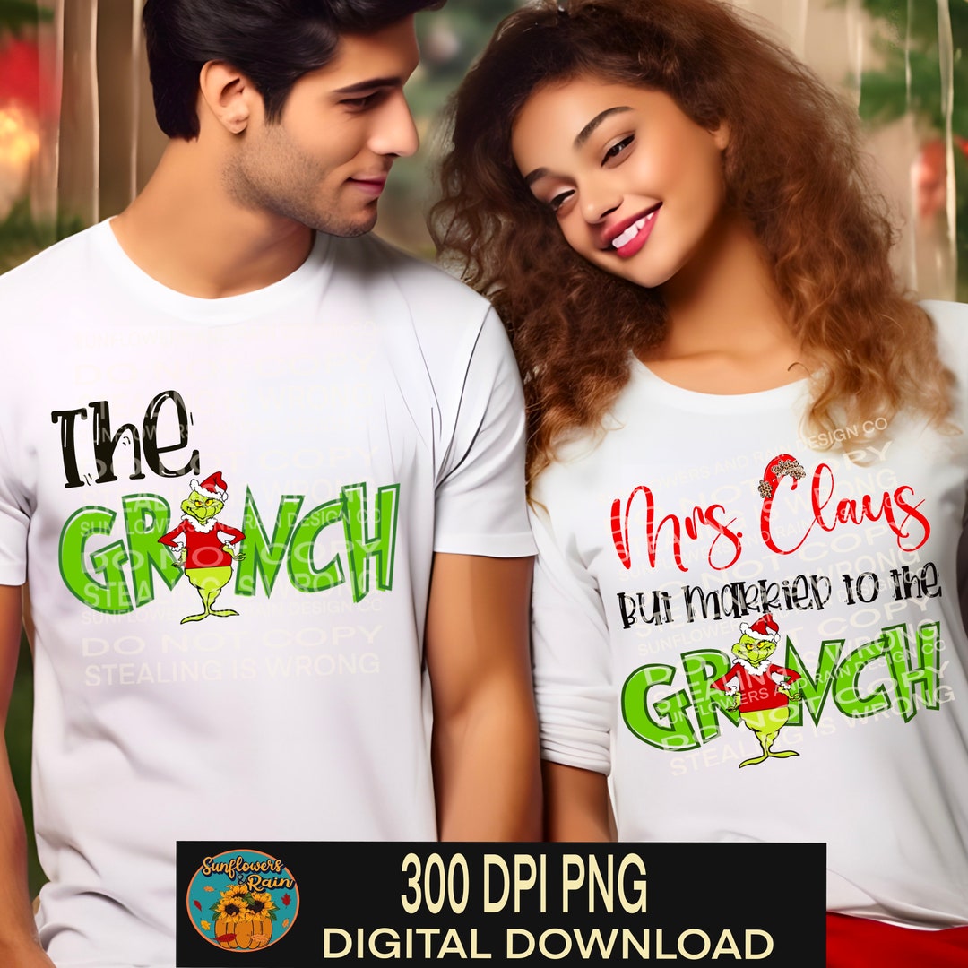 Mrs. Claus & the Grinch Couples Christmas PNG (digital Download) - Etsy