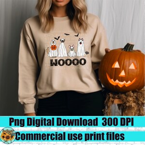 Woooo Ghost Dog Png File for Sublimation Shirts. Spooky Season Png ...