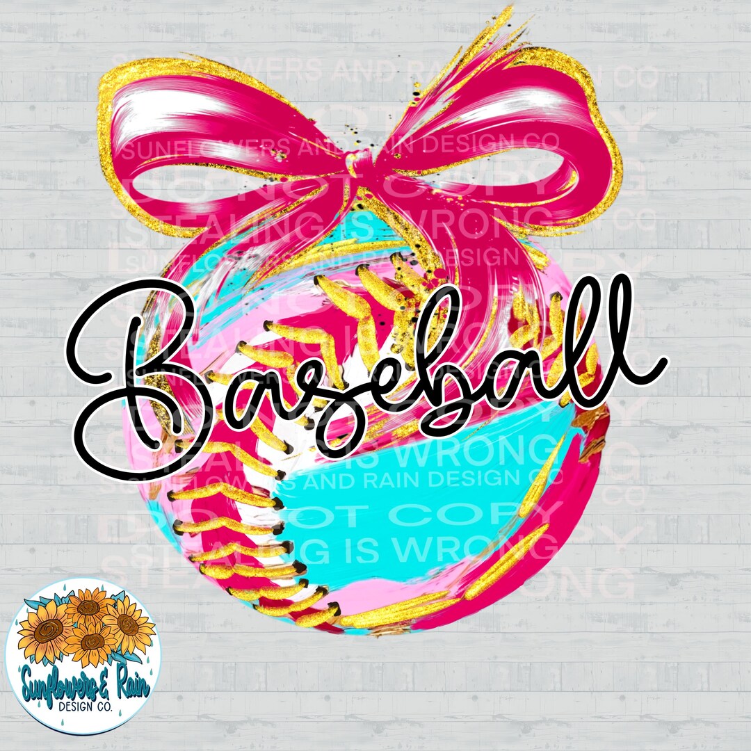 Baseball Coquette PNG: Brushstroke Bow Design (digital Download) - Etsy