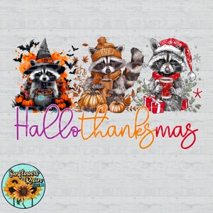 Happy Hallothanksmas Png,raccoon Png, Halloween Png, Christmas Png ...