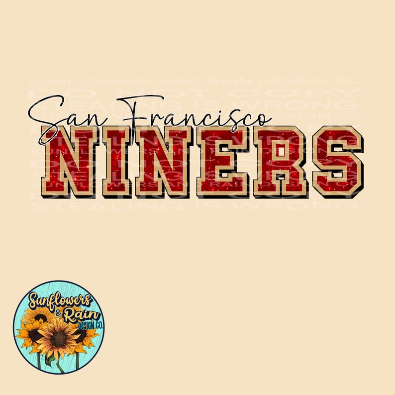 Niners Football Heart PNG File: Glitter Sublimation Design (digital ...