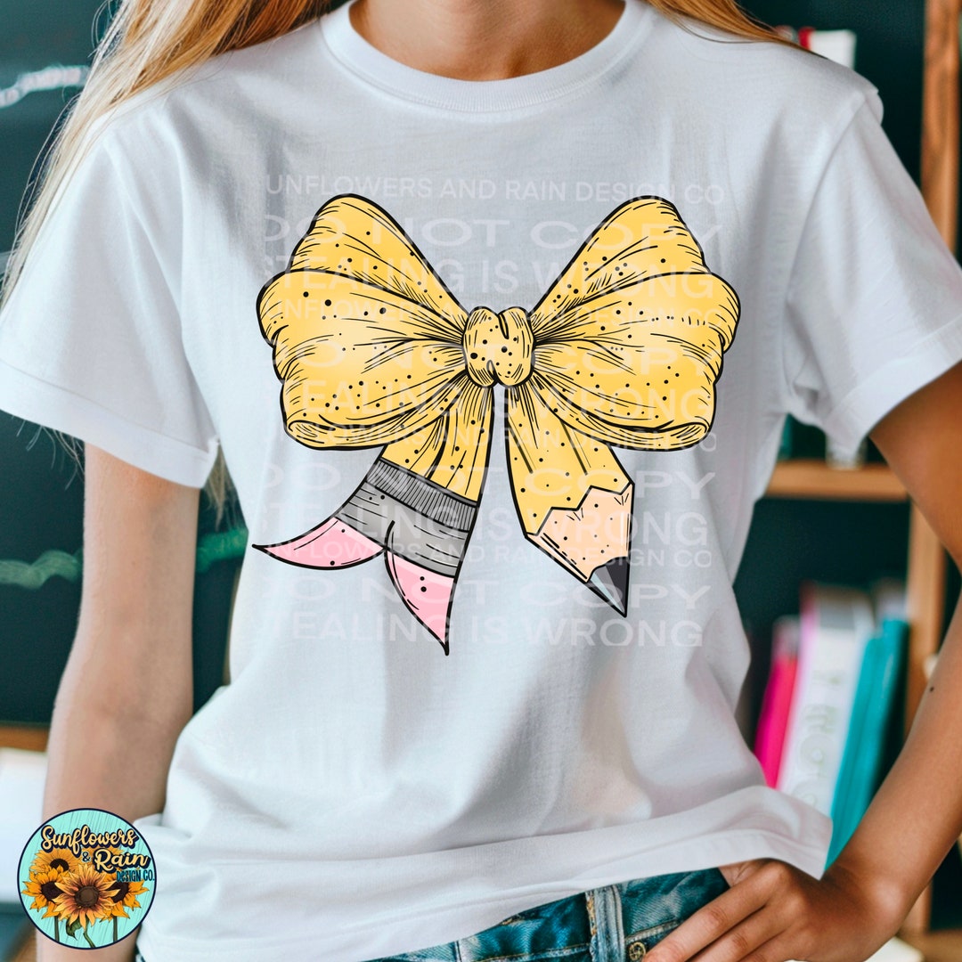 Coquette Teacher Png,teacher Pencil Coquette Bow Png,back to School ...
