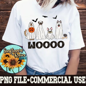 Woooo Ghost Dog Png File for Sublimation Shirts. Spooky Season Png ...