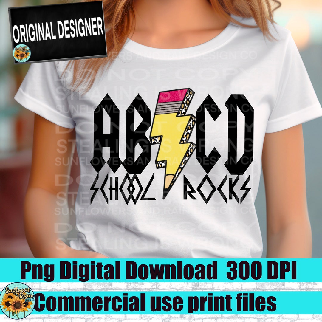 ABCD School Rocks Png File for Sublimation T-shirts.leopard Print ...