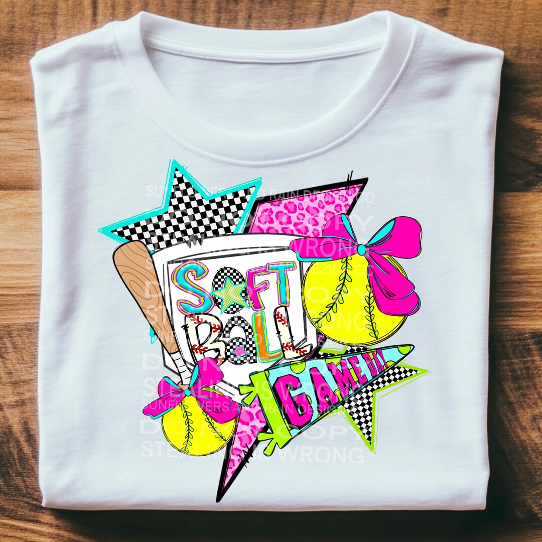 Softball Coquette PNG: Preppy Brushstroke Design (digital Download) - Etsy