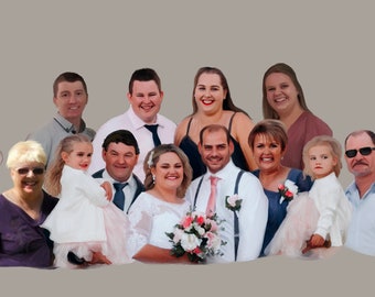 Custom Digital Color Family Portrait - Etsy