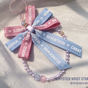 SEVENTEEN SVT Caratbong Ribbon Bow Keychain Pendant Light Stick Lanyard ...