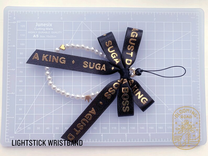 BTS SUGA AGUST D Ribbon Bow Keychain Pendant Light Stick Lanyard ...
