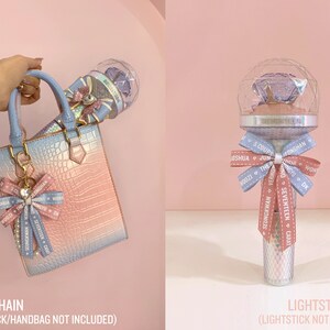 SEVENTEEN SVT Caratbong Ribbon Bow Keychain Pendant Light Stick Lanyard ...