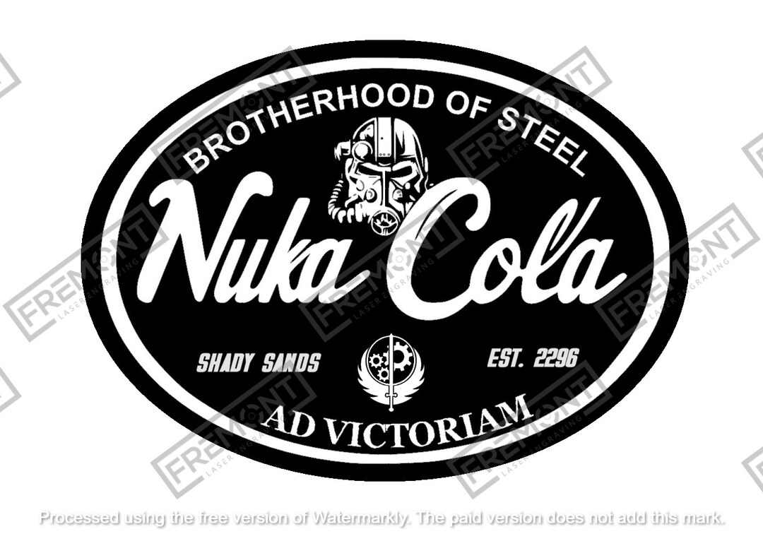 Brotherhood of Steel Nuka Cola Whiskey Flask Template, .svg and ...