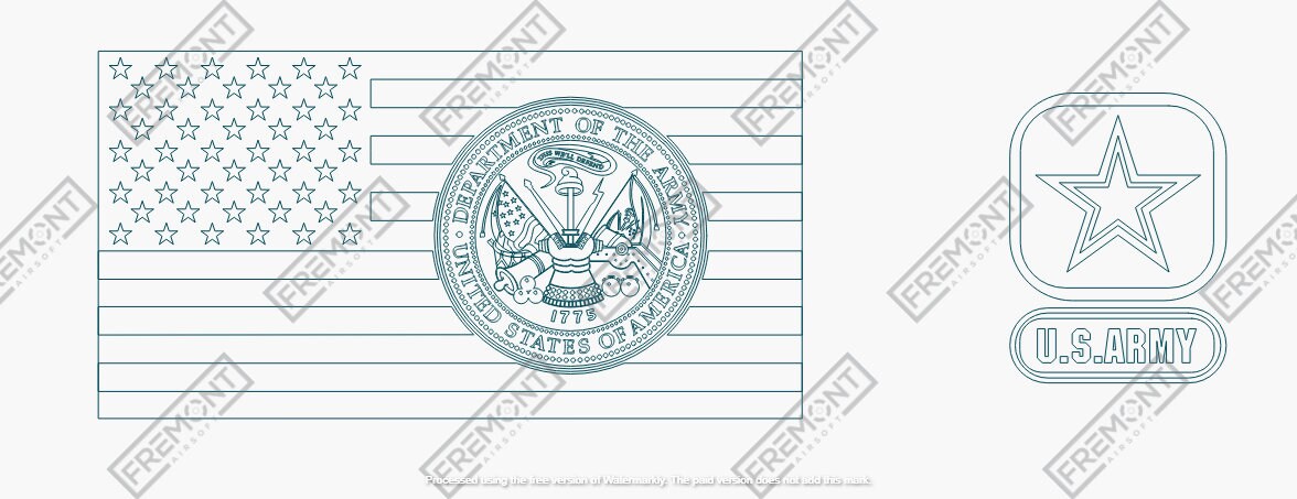 Military on US Flag Lightburn Folder .svg and .ai - Etsy