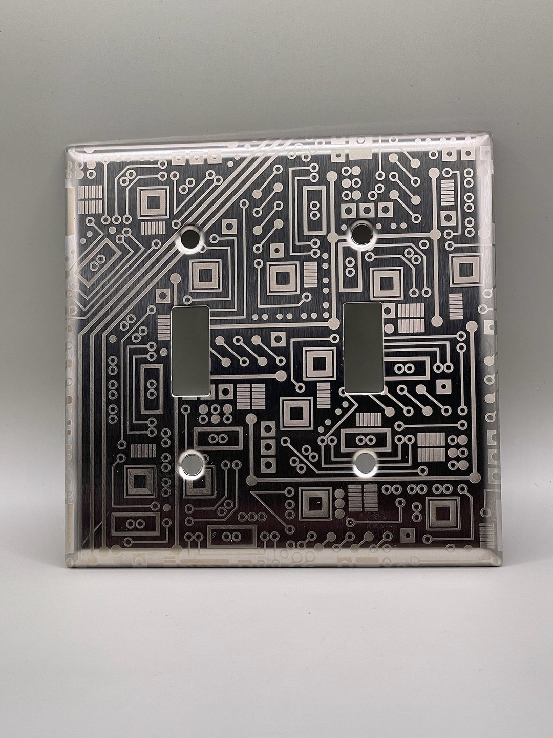 Laser Engraved Circuit Board Metal Duel Light Switch Cover - Etsy