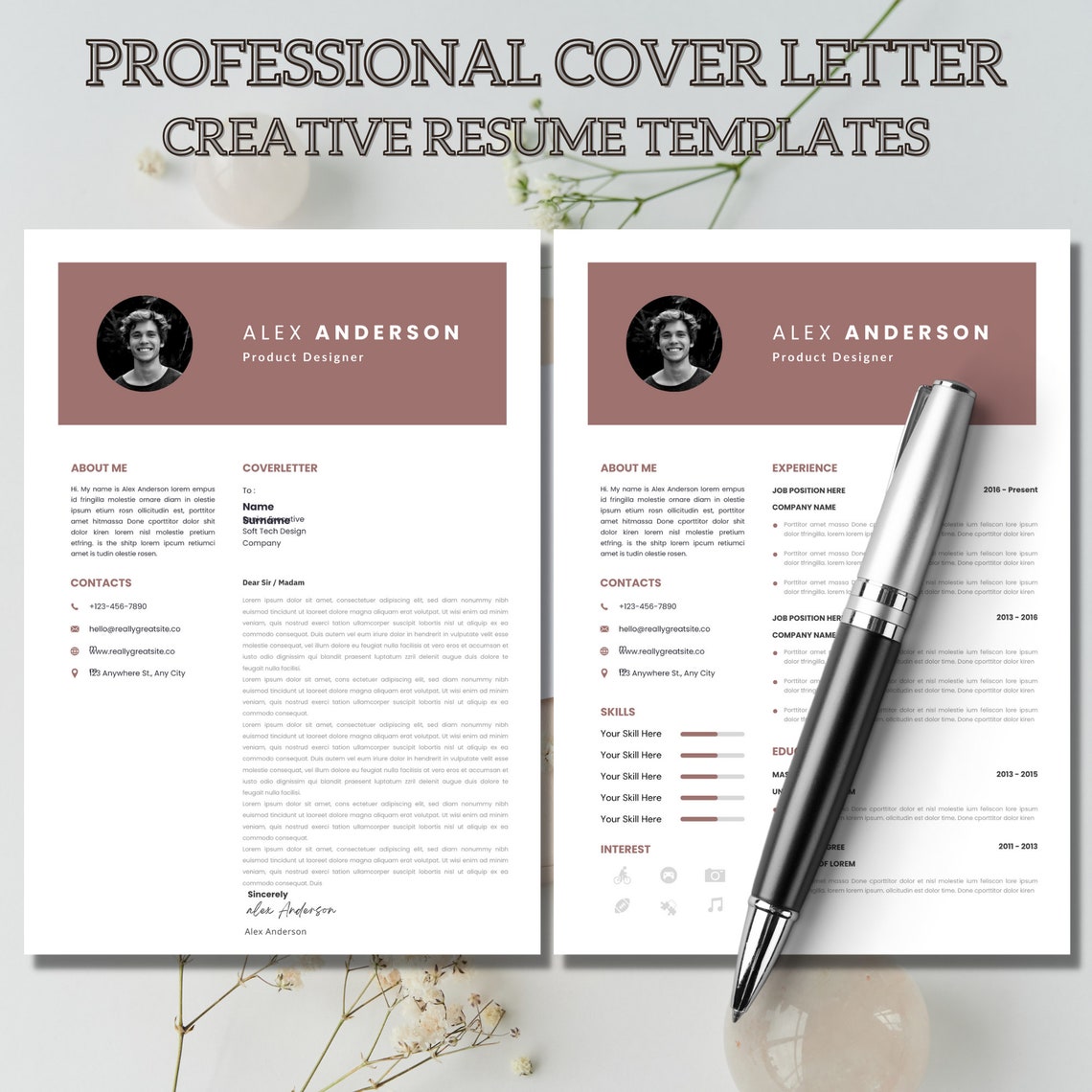 Creative Resume Template, CV Template for Word, CV Resume Template ...