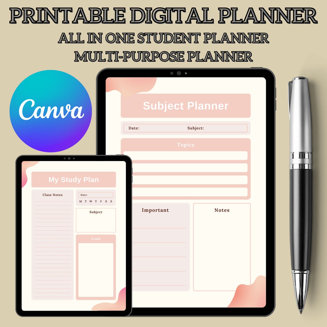 Student Planner | Editable Planner | Editable Student Template | Course ...