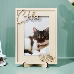 Custom Dog Frame, Dog Memorial Gift, Cat Name Photo Frame, Dog Picture ...