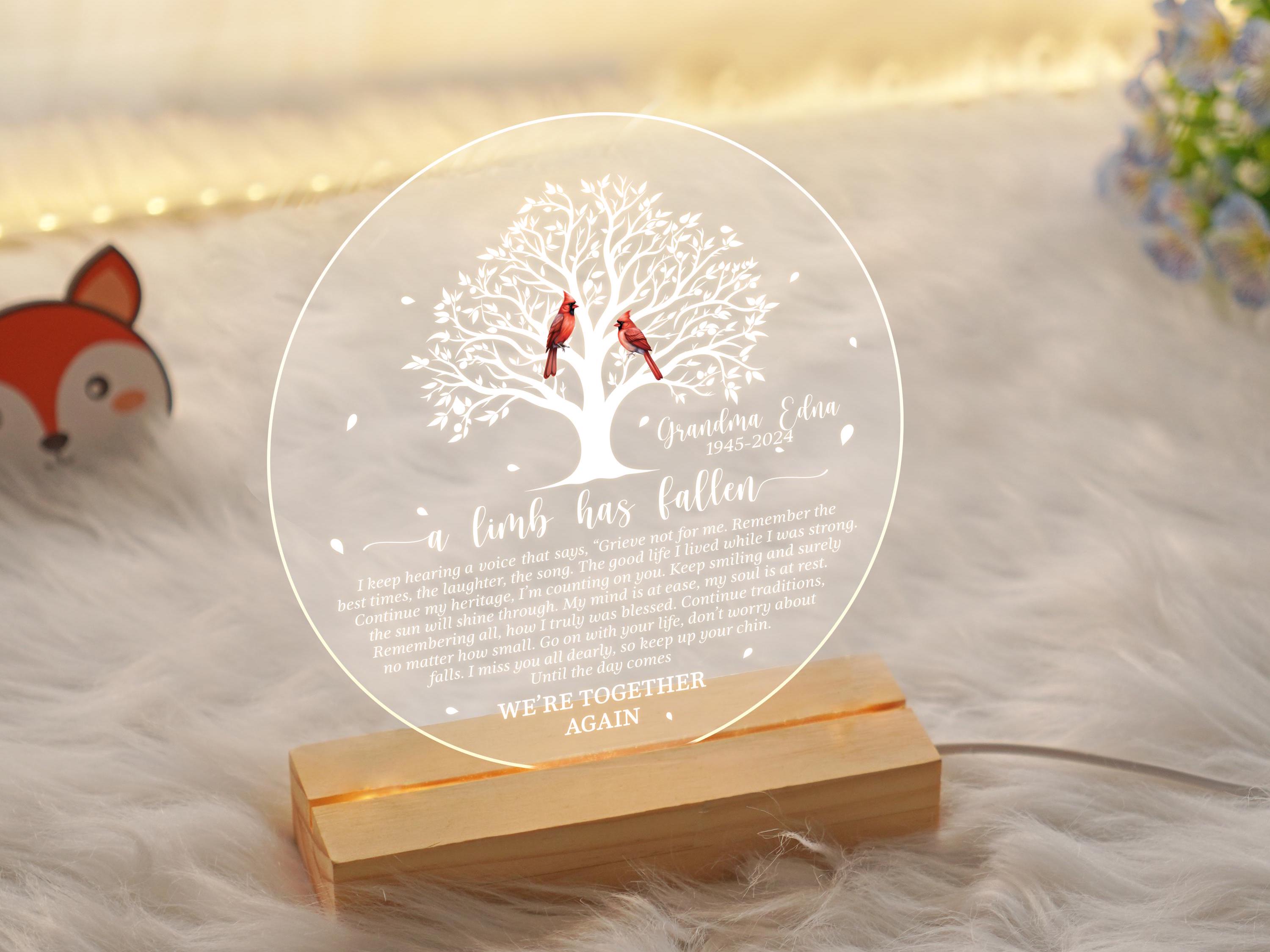 A Limb Has Fallen Memorial Night Light, Sympathy Gift, Remembrance Gift ...