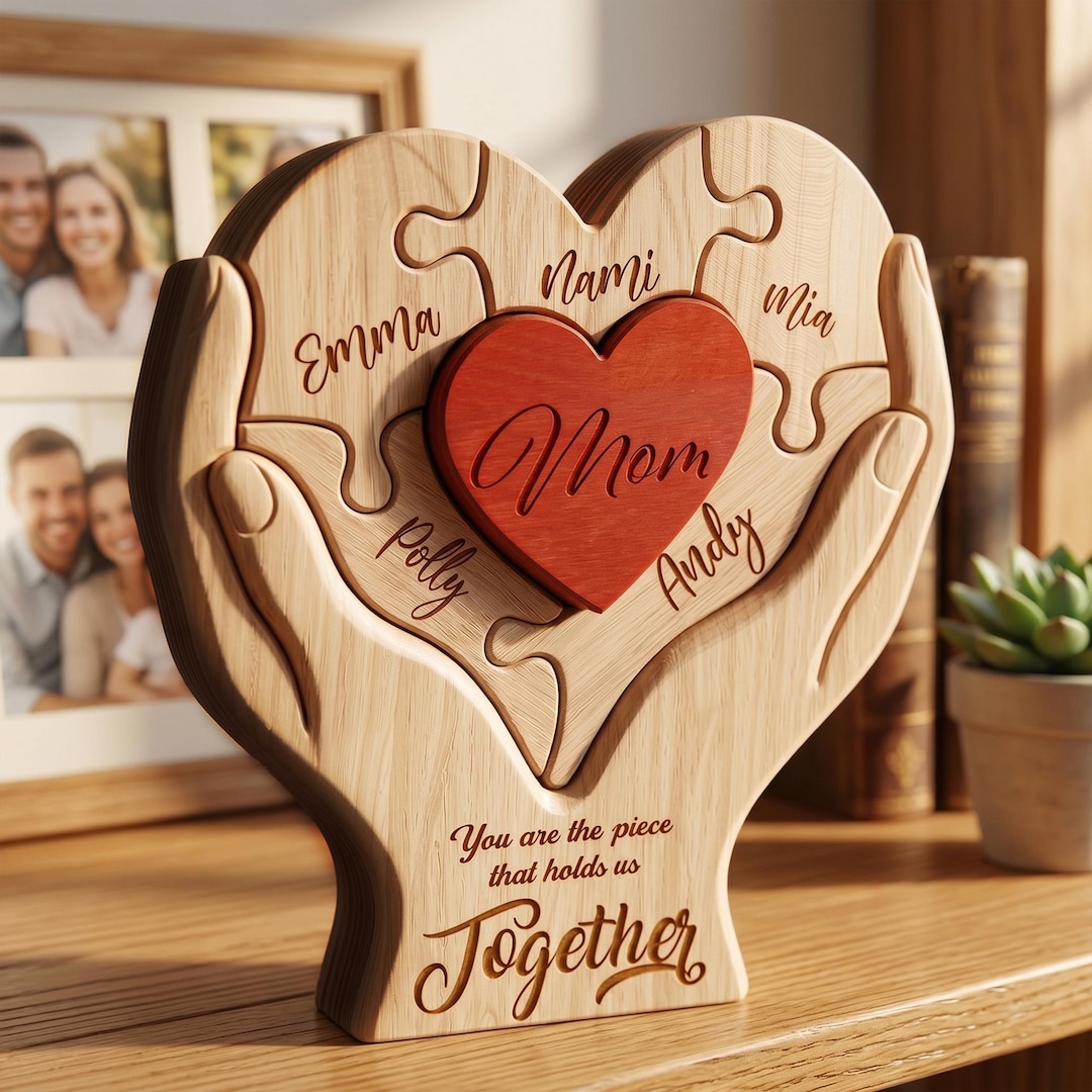 Personalized Mothers Day Wooden Puzzle, You Are the Piece That Holds Us ...