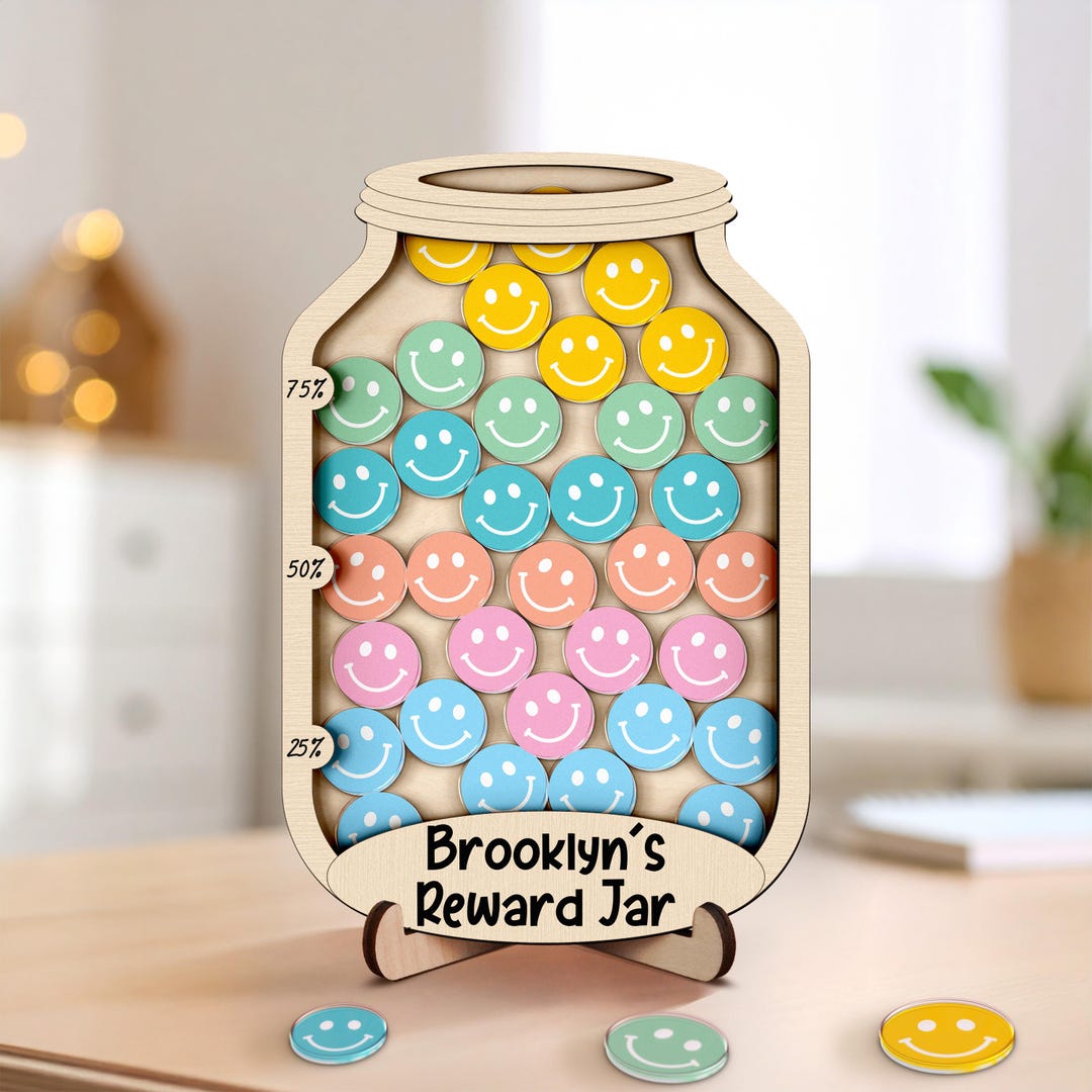 Star Smiley Face Reward Jar,magnetic Reward Jar With Tokens,reward ...