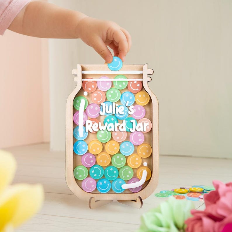 Personalized Smiley Face Reward Jar, Custom Gift for Toddler, Chore ...