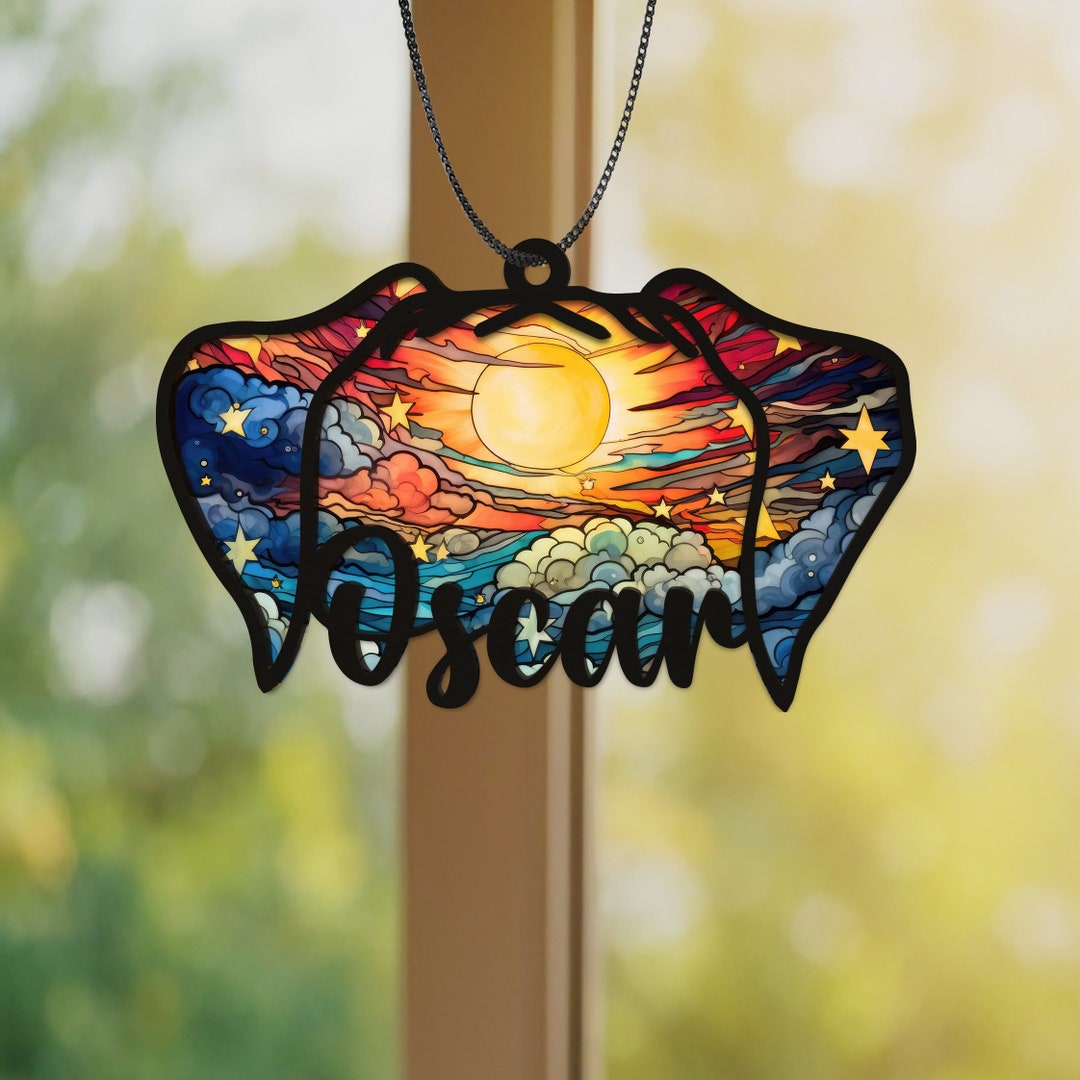 Custom Dog Drawing Ear Line Suncatcher Dog Memorial Light Catcher Dog ...