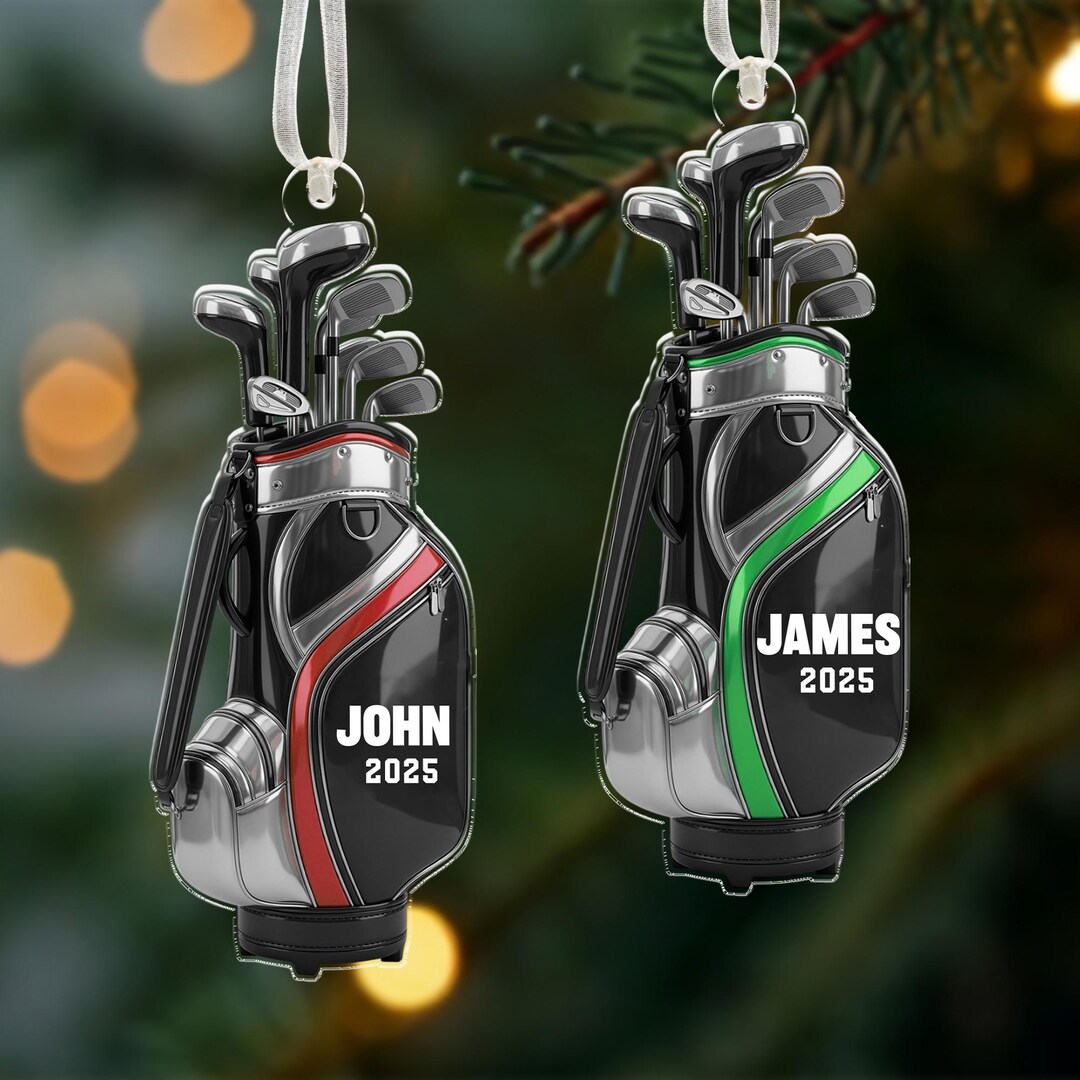 Personalized Golf Bag Ornament 2025, Custom Name Golf Lover Christmas ...