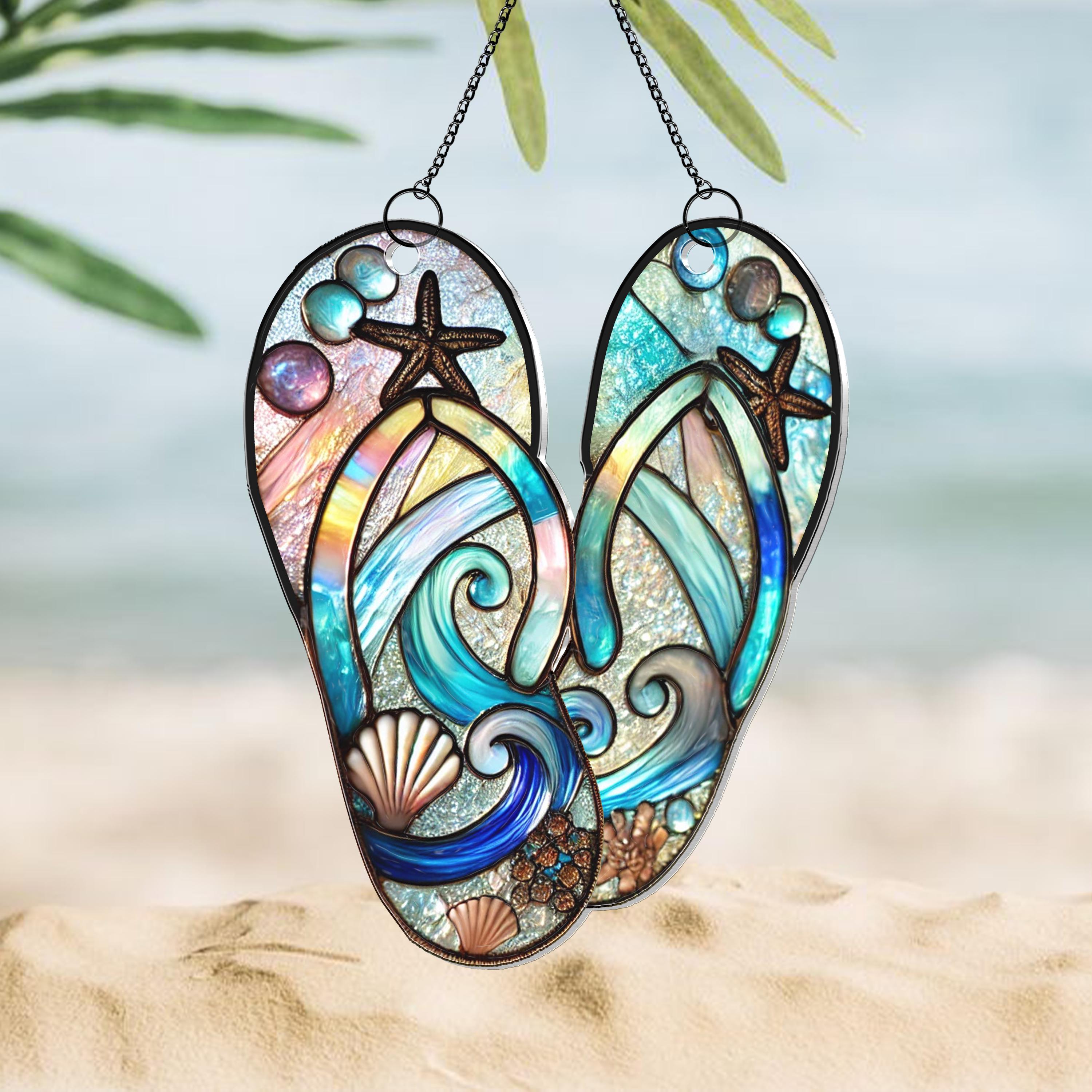 Flip Flop Suncatcher,beach Suncatcher,summer Seaside Window Decor ...