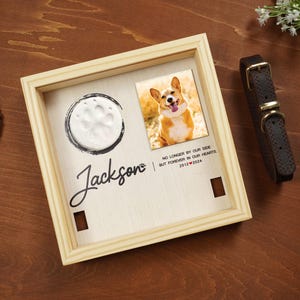 Colar Holder Frame Paw Print Keepsake Box Loss of Dog Gift Dog Loss ...