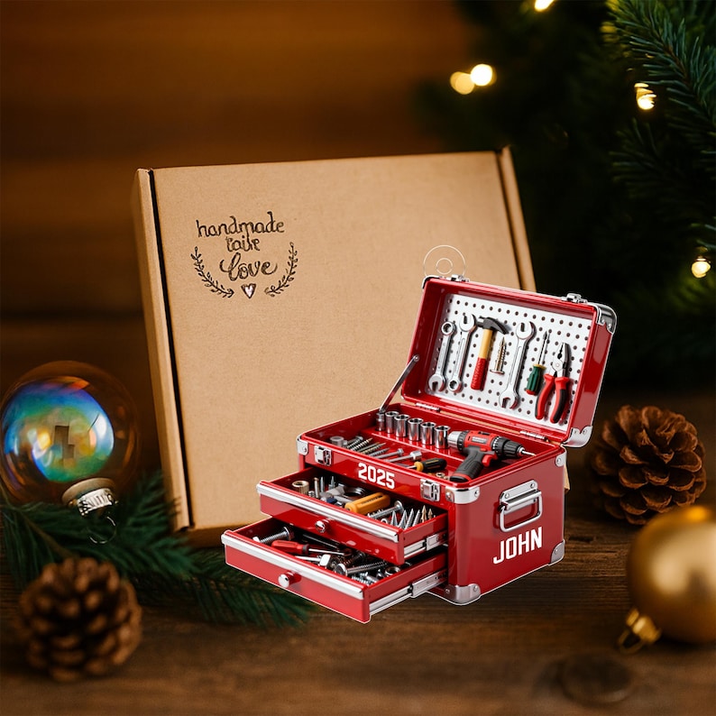Toolbox Christmas Ornament, Custom Name Mechanic Ornament, Tool Lovers ...