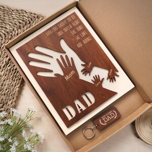 Personalized Father Gift, Best Dad Ever Hands Down Frame, Grandpa Gift ...