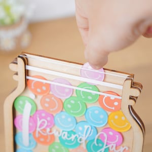 Smiley Face Reward Jar, Personalised Gift for Teacher, Colorful ...