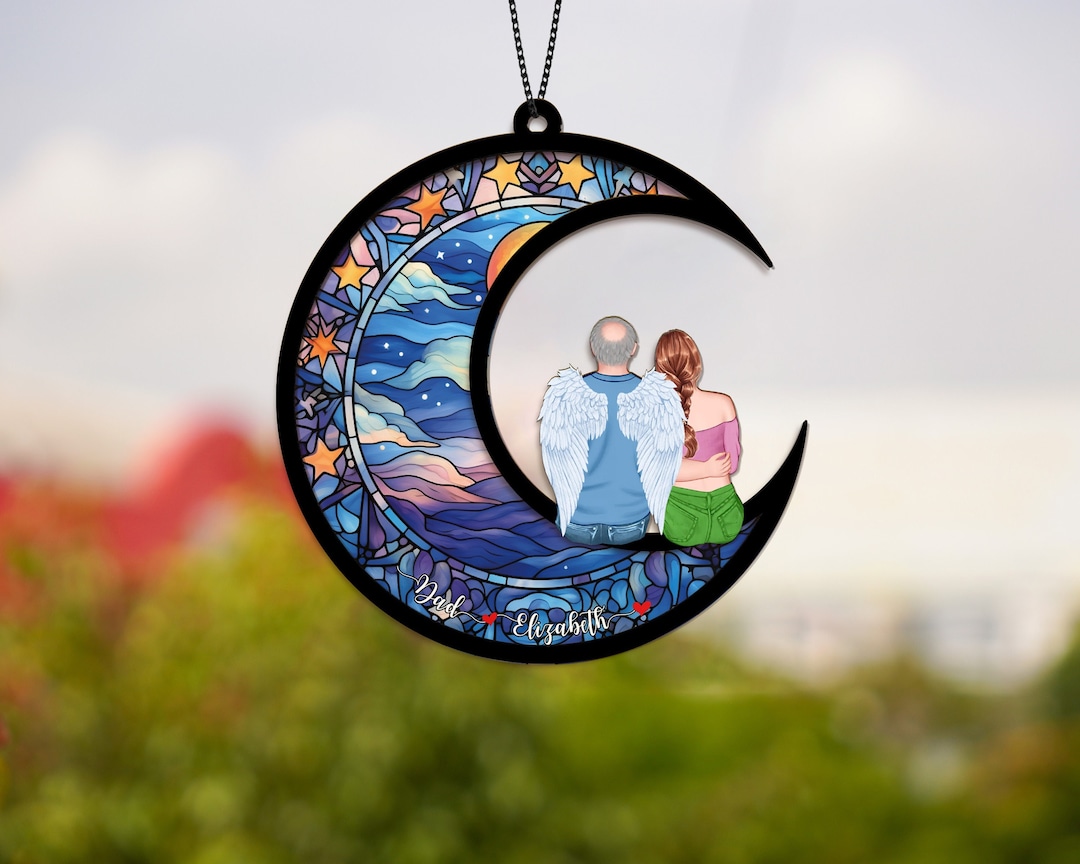 Father and Daughter Suncatcher Family Suncatcher, Loss of Dad Sympathy ...