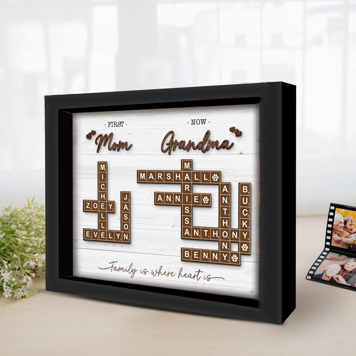 First Mom Now Grandma Scrabble Puzzle Personalized, Grandma Crossword ...