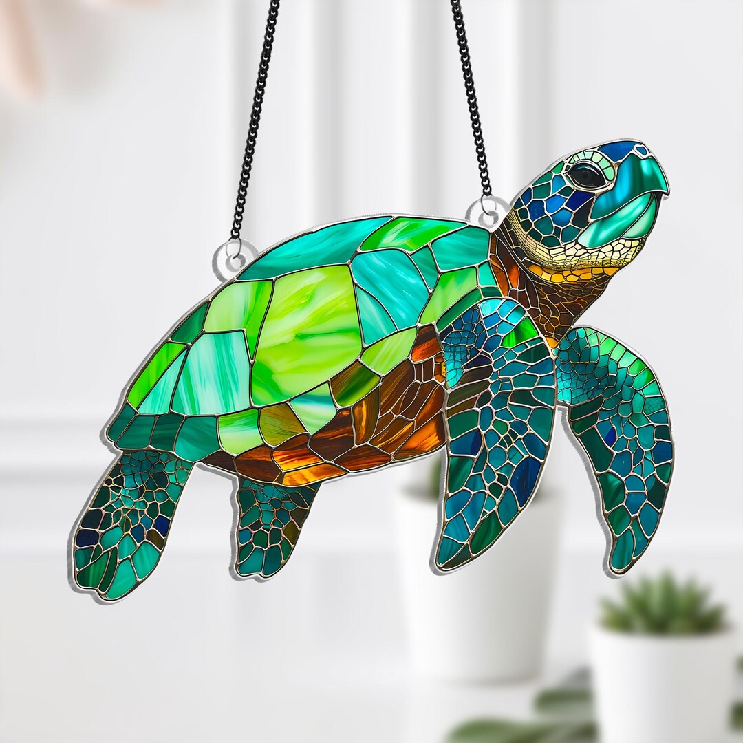 Sea Turtle Acrylic Suncatcher Window Hanging,turtle Hanging Sign,turtle ...