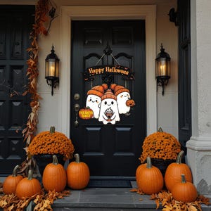 Happy Halloween Door Hanger, Halloween Welcome Sign, Halloween ...