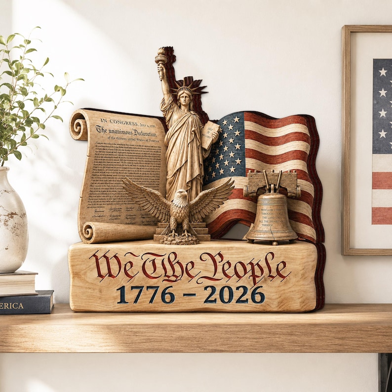 We the People America 250th Anniversary Wooden Block,1776-2026 Sign ...