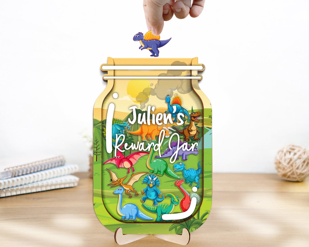 Dinosaur Reward Jar for Toddlers, Reward Chart for Kids, Reward System ...
