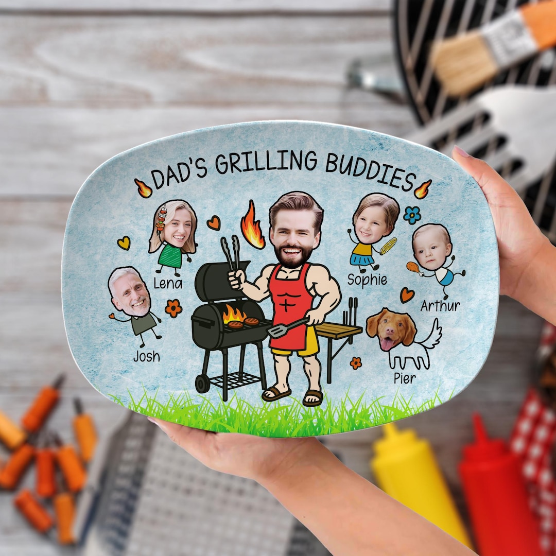 Dad’s Grilling Plate, Father’s Day Gift From Kids Personalized Grilling ...