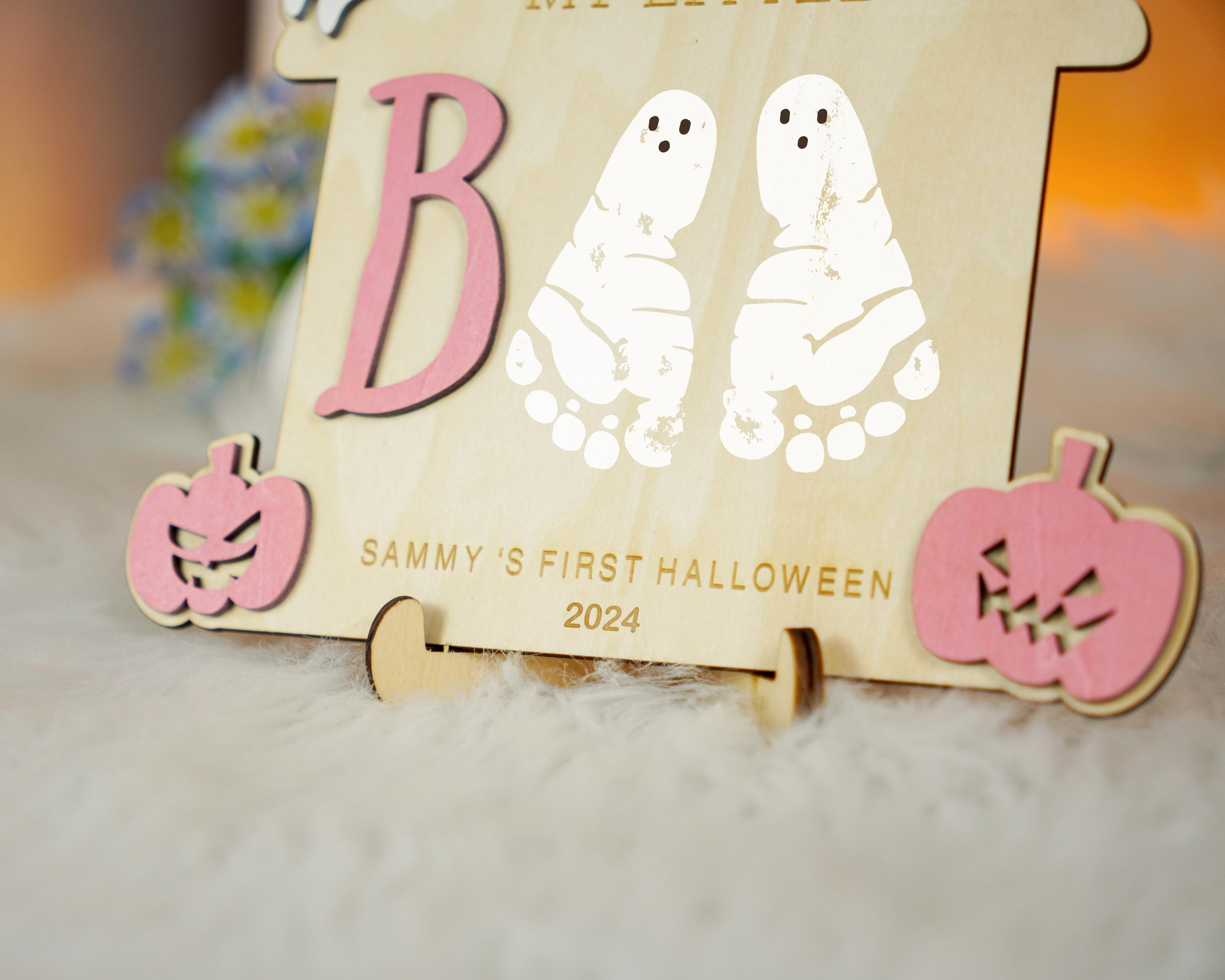 Personnalized Baby First Halloween Keepsake, DIY Halloween Footprint ...