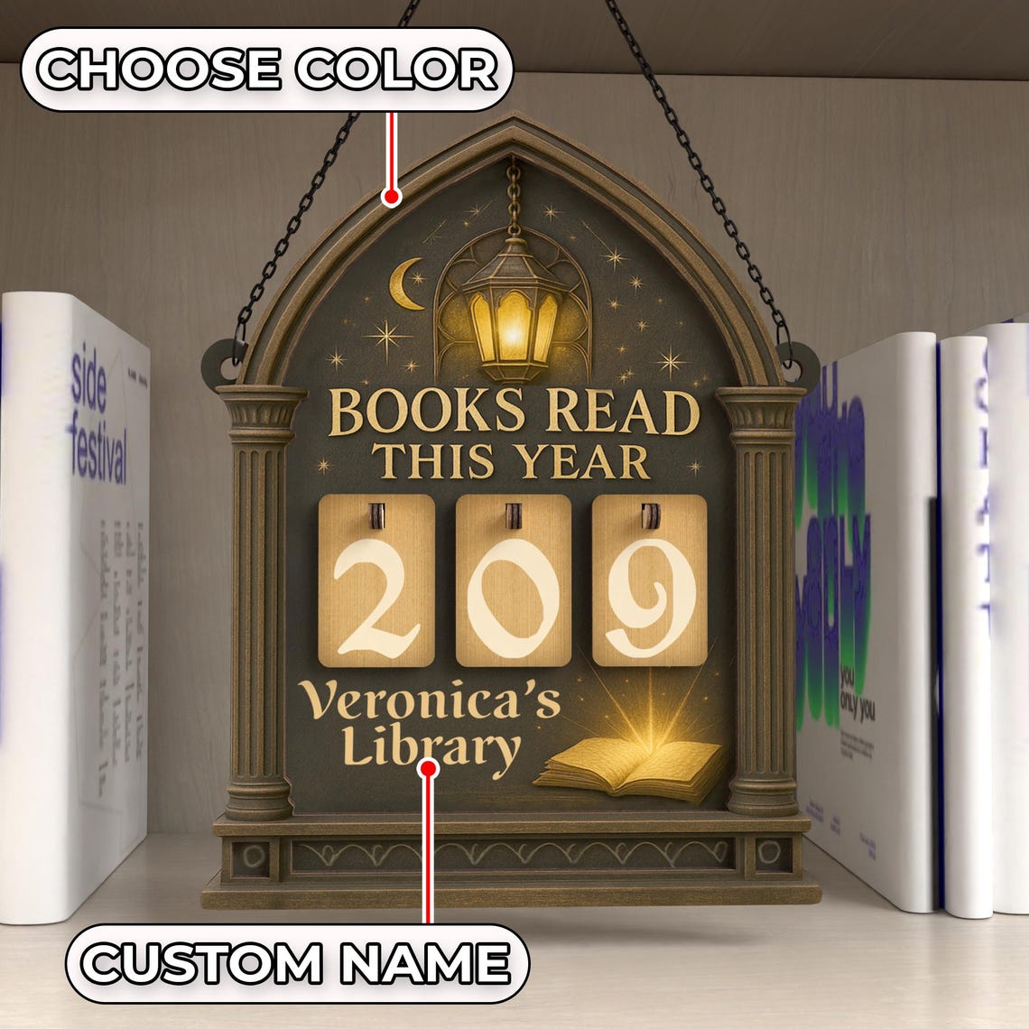 Custom Books Read Tracker,books Read This Year Counter,bookshelf ...
