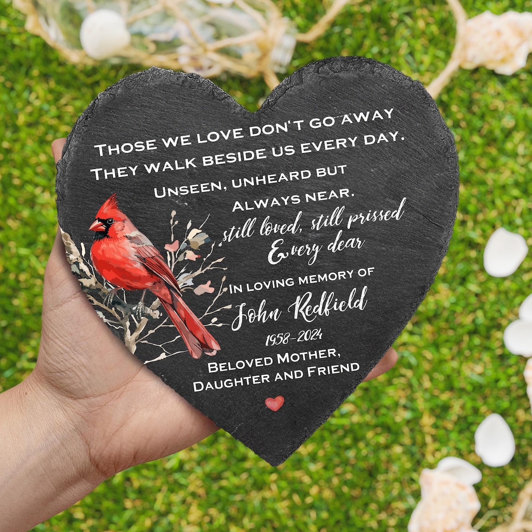 Dad Memorial Stone, Cardinal Memorial Garden Stone, Sympathy Gift for ...