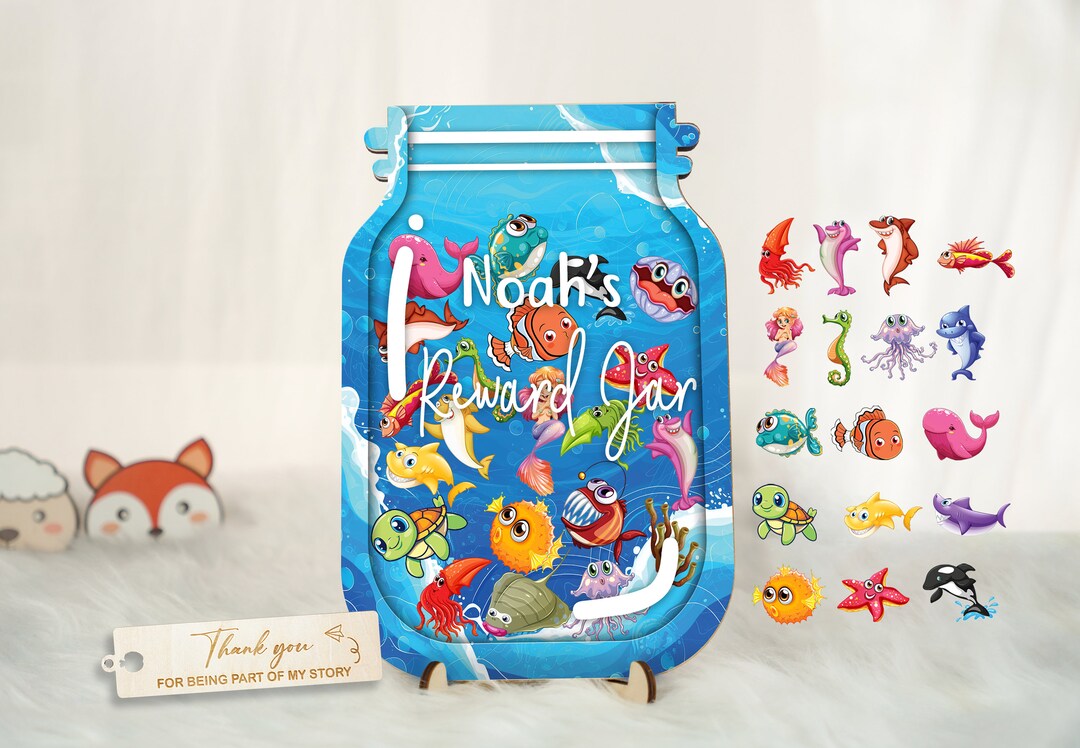 Under the Sea Reward Jar, Marine Animal Reward Jar, Mermaid Token Ocean ...