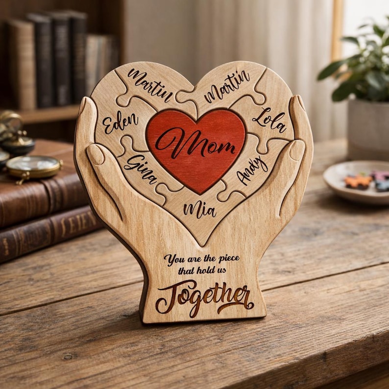 Personalized Mothers Day Wooden Puzzle, You Are the Piece That Holds Us ...