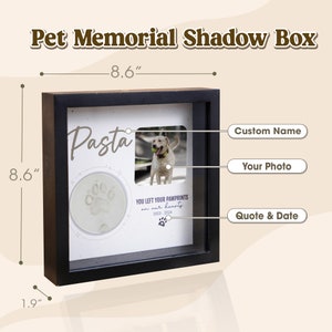 Custom Dog Memorial Shadow Box, Pet Paw Print Frame Pet Bereavement ...