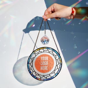 Personalized Signature Logo Design Stained Glass Icon Suncatcher for ...