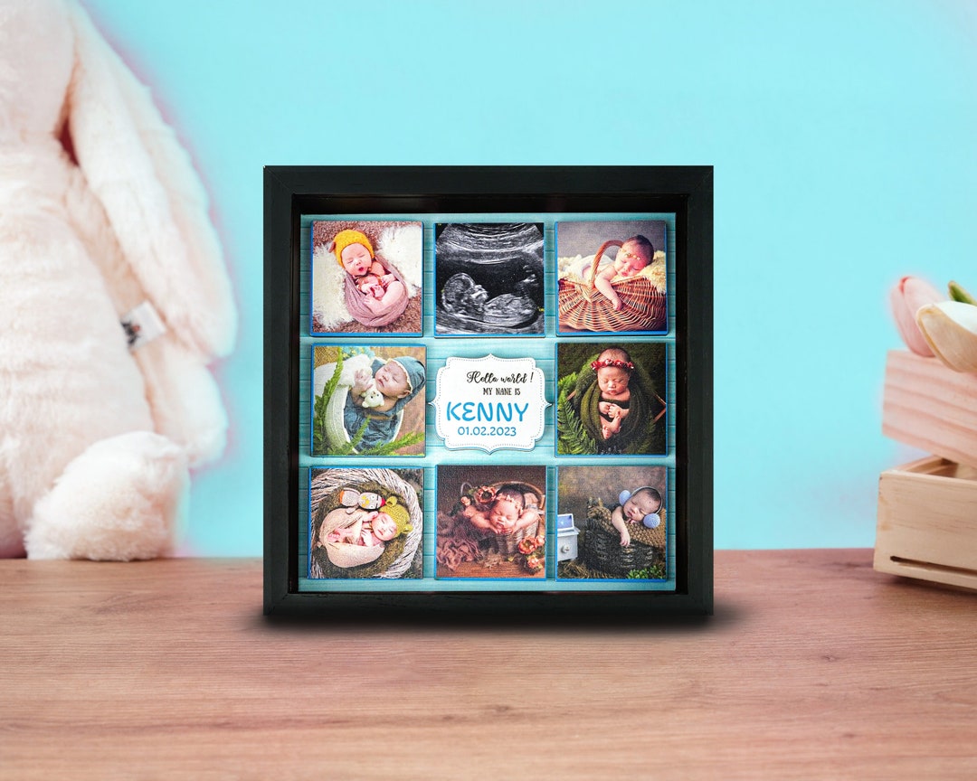 Baby Shadow Box, Birth Stats Shadow Box, Newborn Gift, Gift for New ...