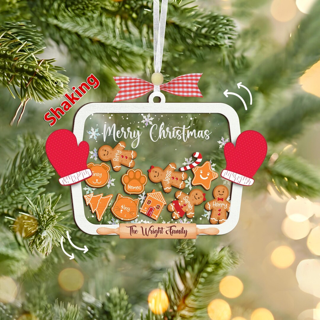 Personalized Gingerbread Family Ornament,family Christmas Ornament,4d ...